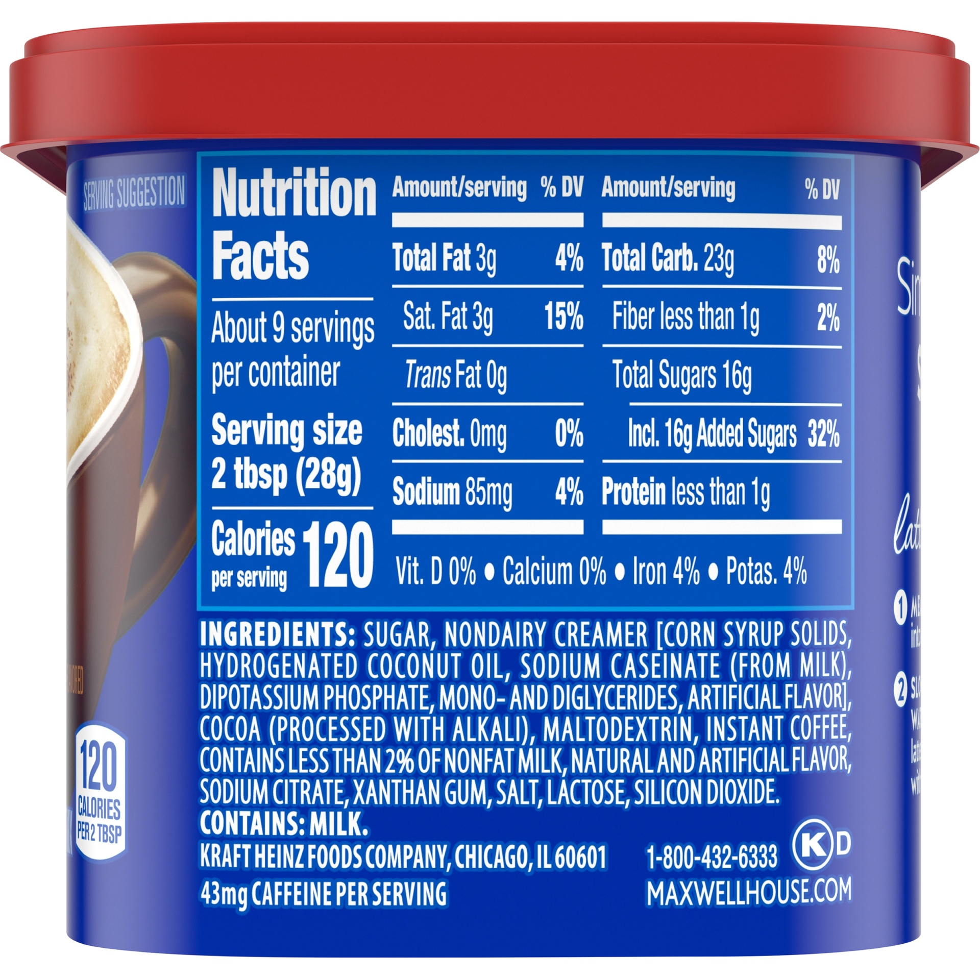 Maxwell House International Mocha Latte Cafe-Style Beverage Mix 8.5 oz ...