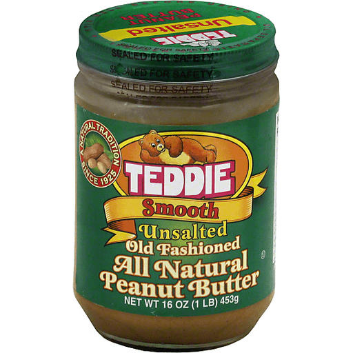 Teddie Smooth Unsalted All Natural Peanut Butter 16 oz | Shipt
