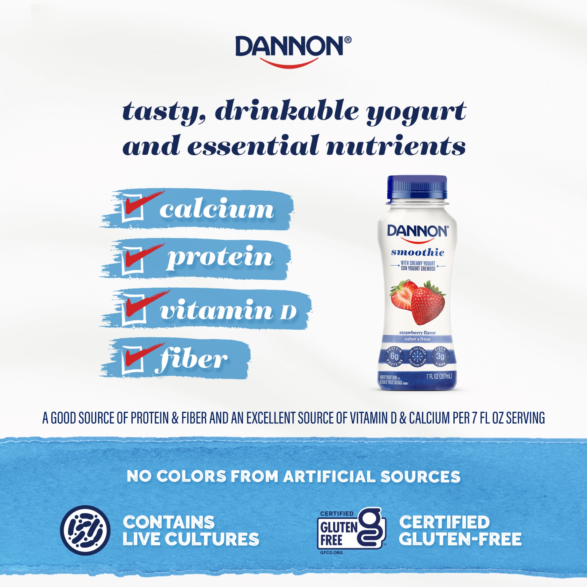 Dannon Nonfat Yogurt Strawberry Banana Smoothie Bottle 7 fl oz | Shipt