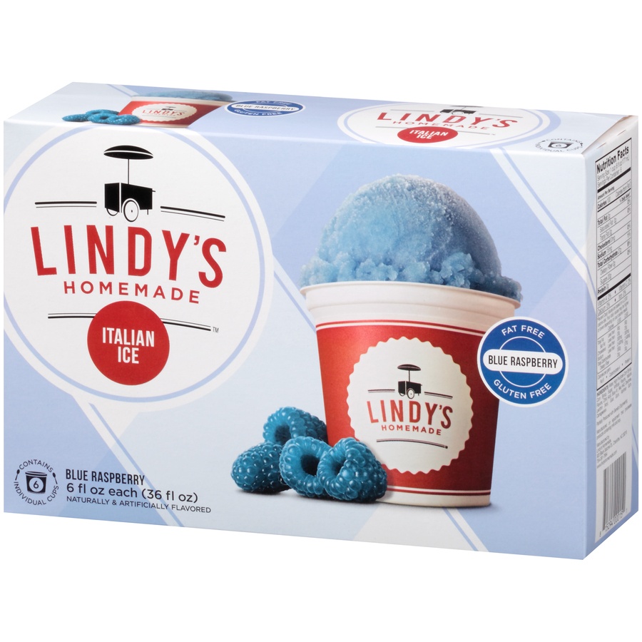 Lindy's Homemade Italian Ice Blue Raspberry - 6 CT 6 ct; 6 fl oz | Shipt