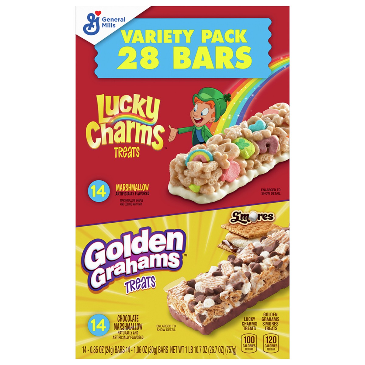 General Mills Golden Grahams Lucky Charms Breakfast Cereal Treat Bars ...