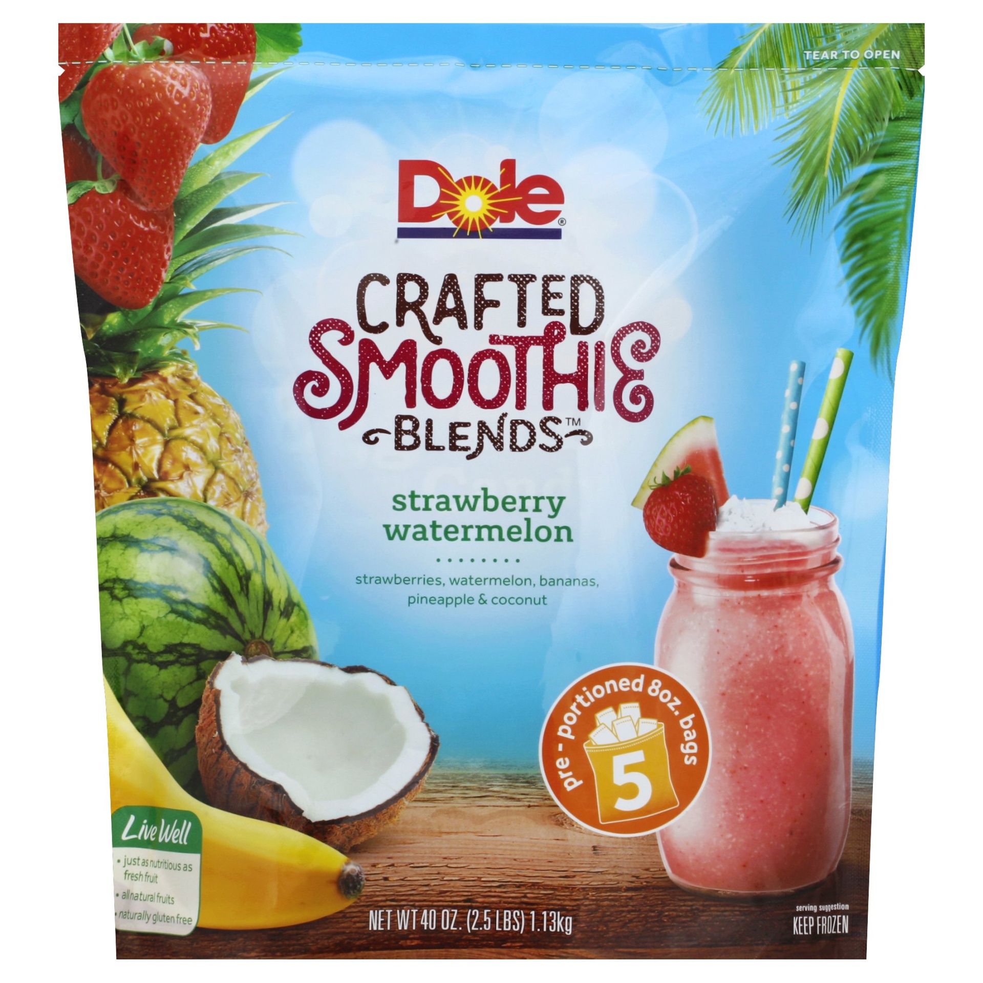 Dole Strawberry Watermelon Crafted Smoothie Blends 40 oz | Shipt