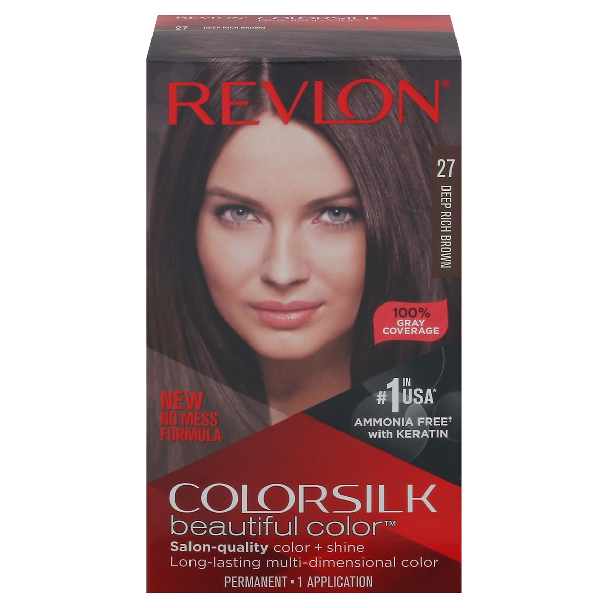 Revlon ColorSilk Beautiful Color Deep Rich Brown 27 Permanent Hair ...
