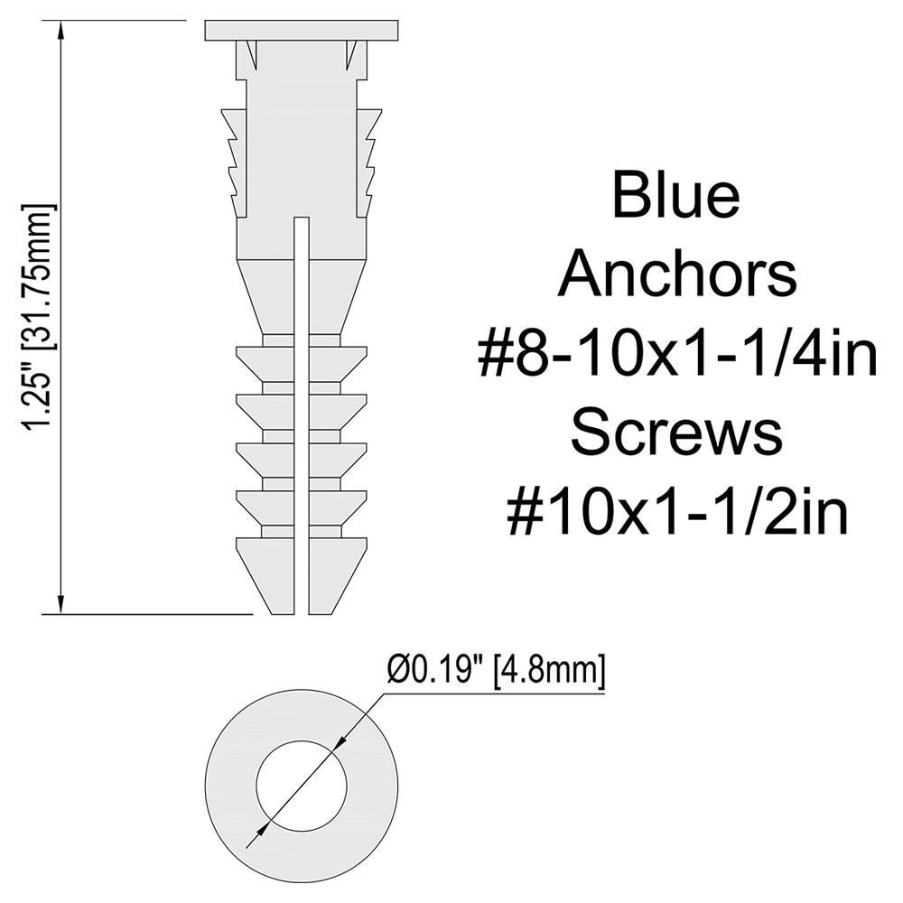 Project Source 25.0-lb 1/4-in x 1-1/4-in Push-In Anchors with Screws ...
