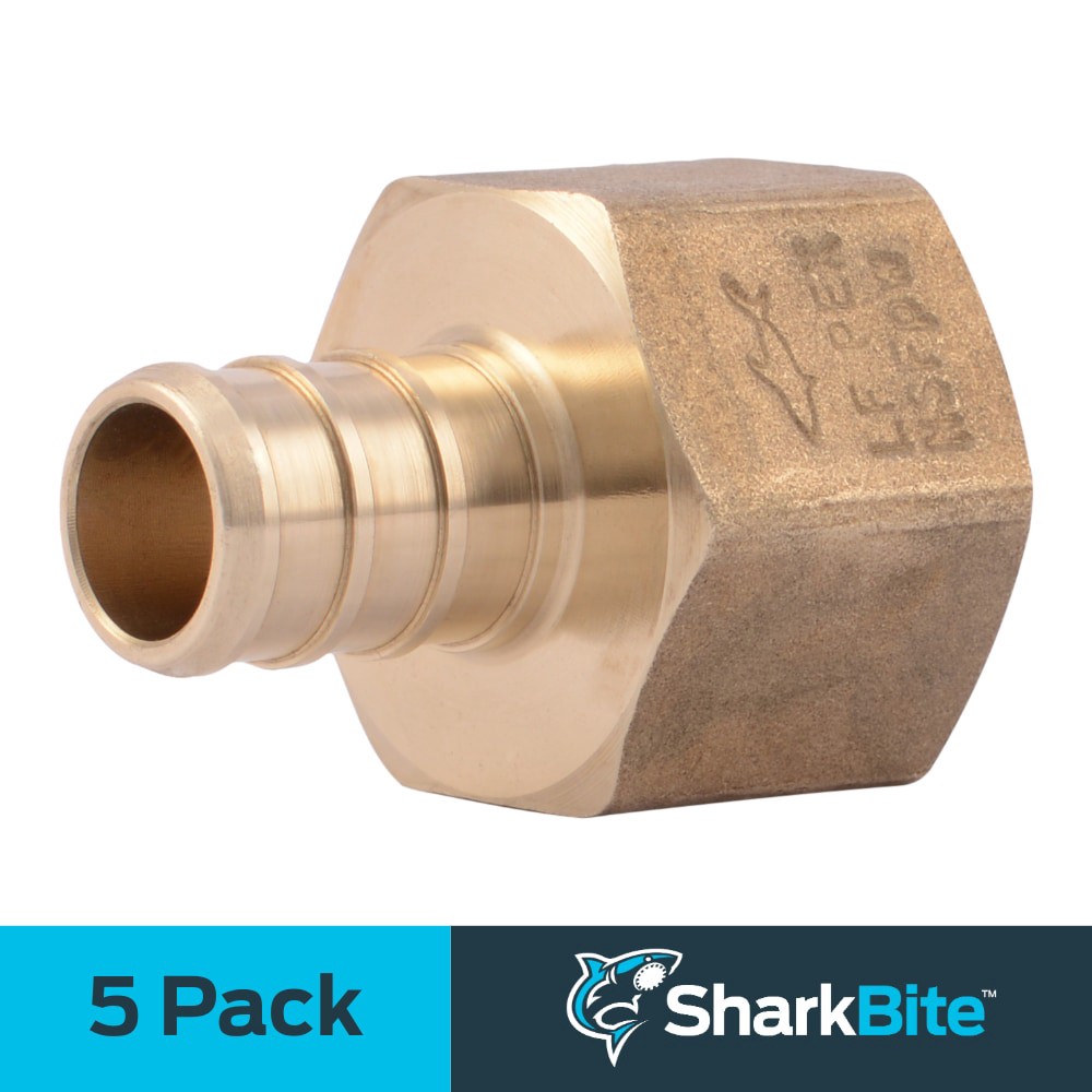 SharkBite 1/2-in PEX Crimp x 1/2-in FNPT Brass Female Adapter (5-Pack ...