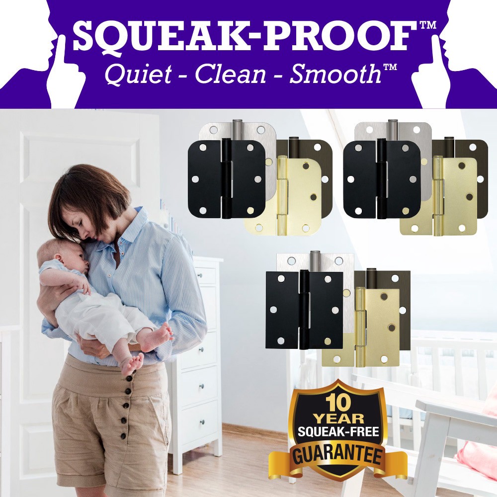 Hillman Squeak-Proof 3-1/2-in H Square Oil Rubbed Bronze Mortise ...
