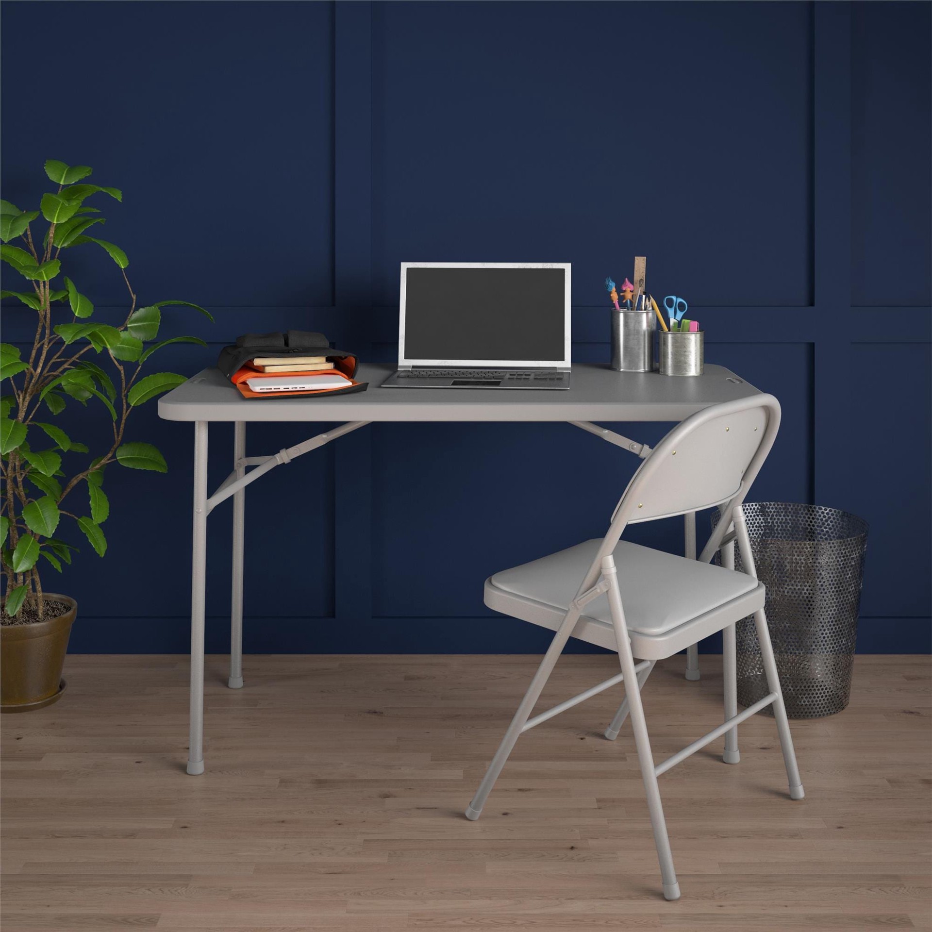 Cosco 2-ft x 4-ft Indoor or outdoor Rectangle Resin Gray Folding ...