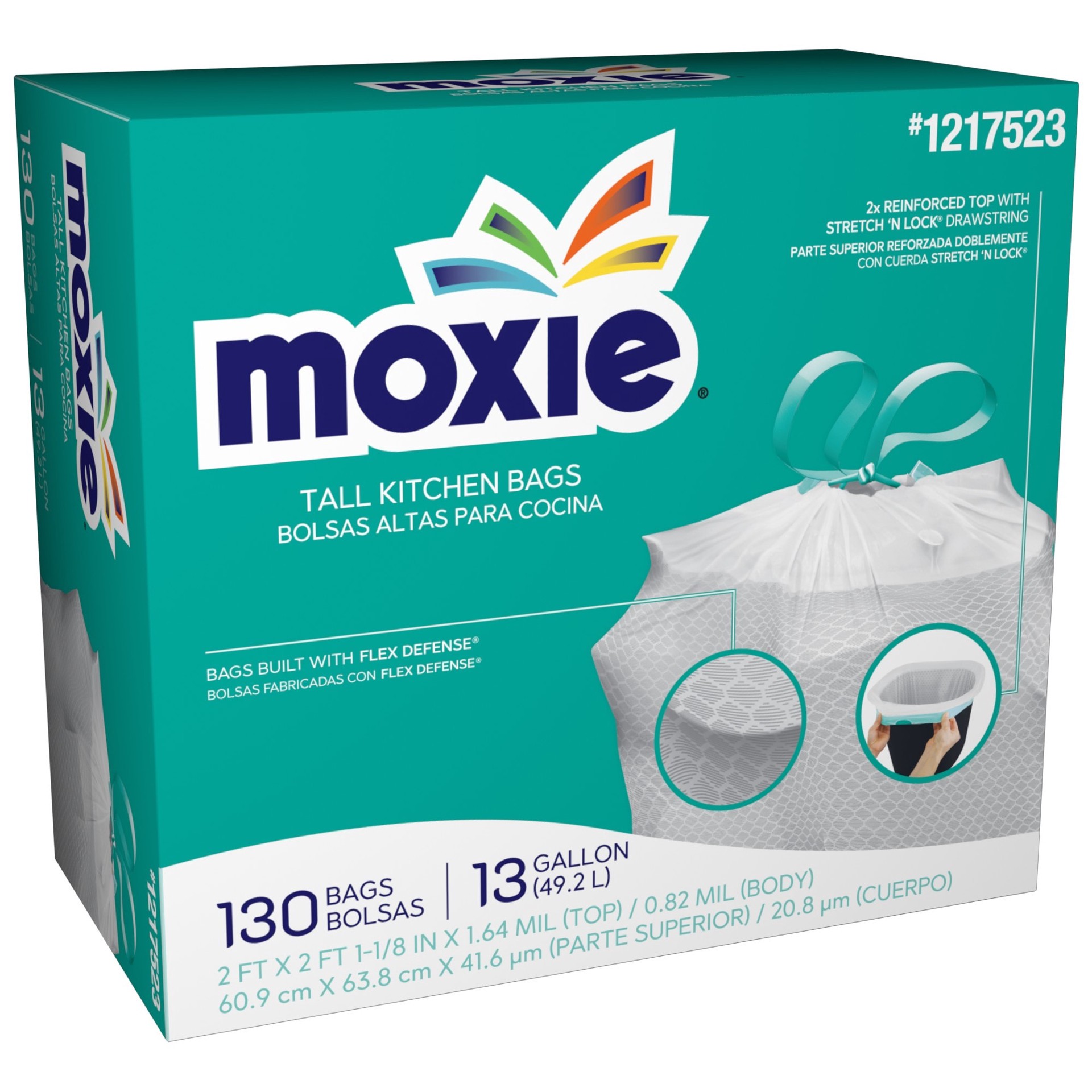 MOXIE 13-Gallon Scent free White Indoor Plastic Kitchen Drawstring ...