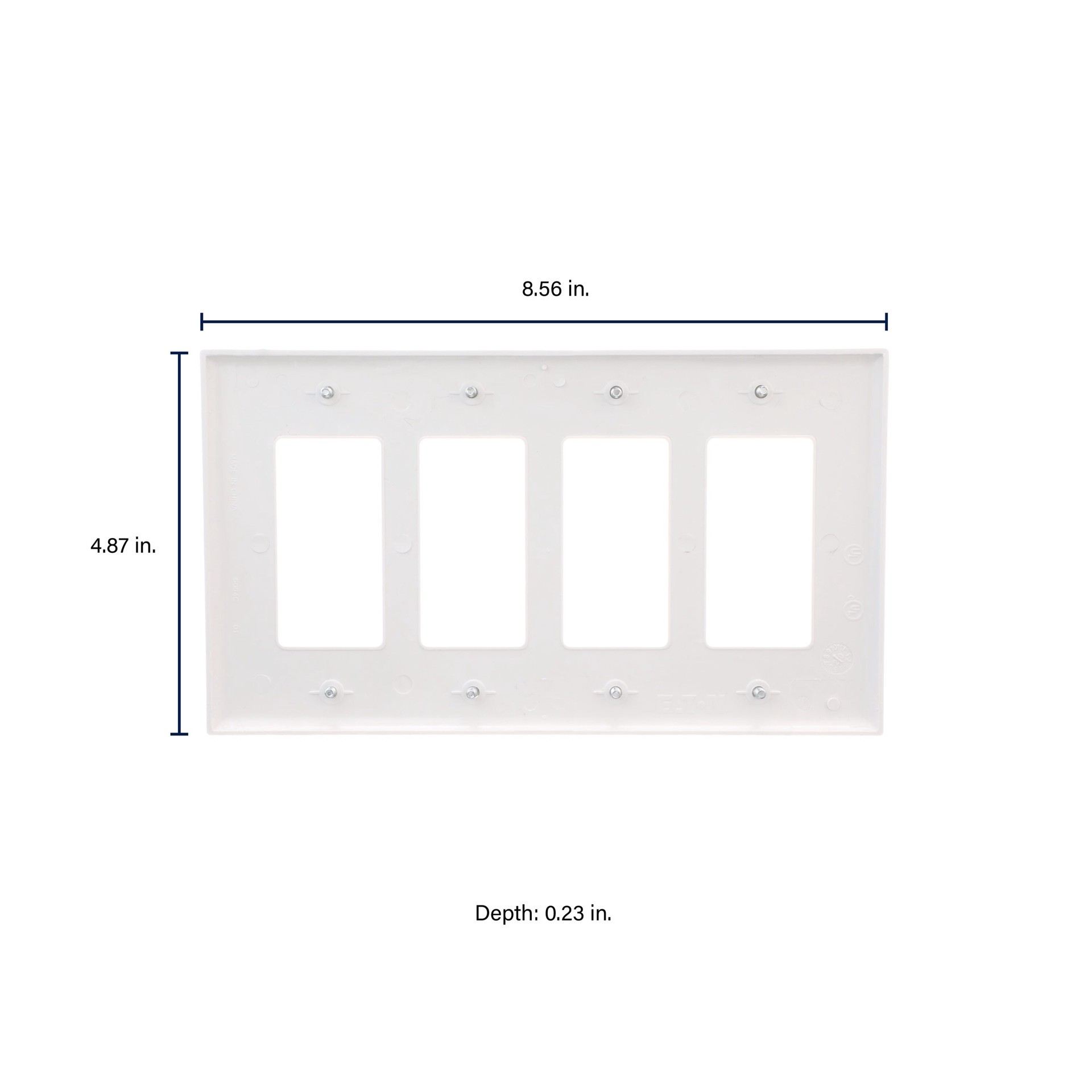 Eaton 4 -Gang Midsize Size White Polycarbonate Indoor Decorator Wall ...