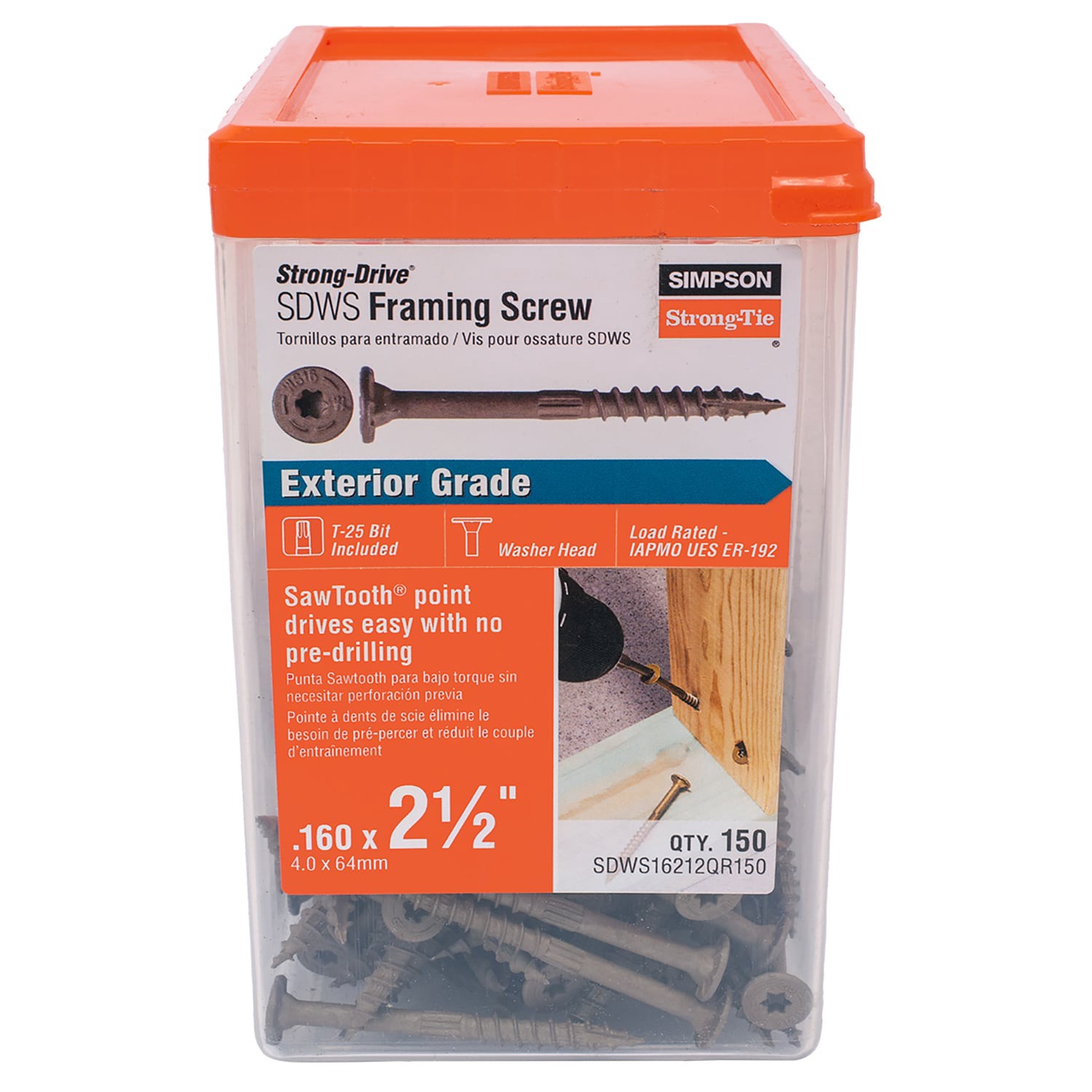 Simpson Strong-Tie Strong-Drive SDWS Framing #12 x 2-1/2-in Zinc-plated ...