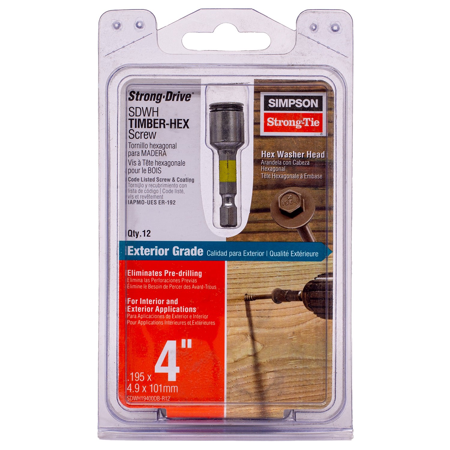 Simpson Strong-Tie Strong-Drive SDWH Timber-Hex 5/16-in x 4-in Double ...