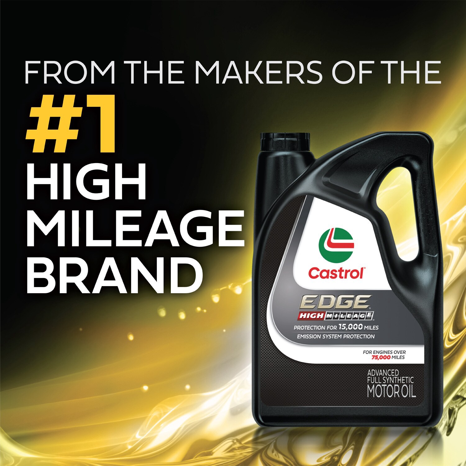 CASTROL EDGE High Mileage 5W-30 Advanced Full Synthetic Motor Oil, 5 ...
