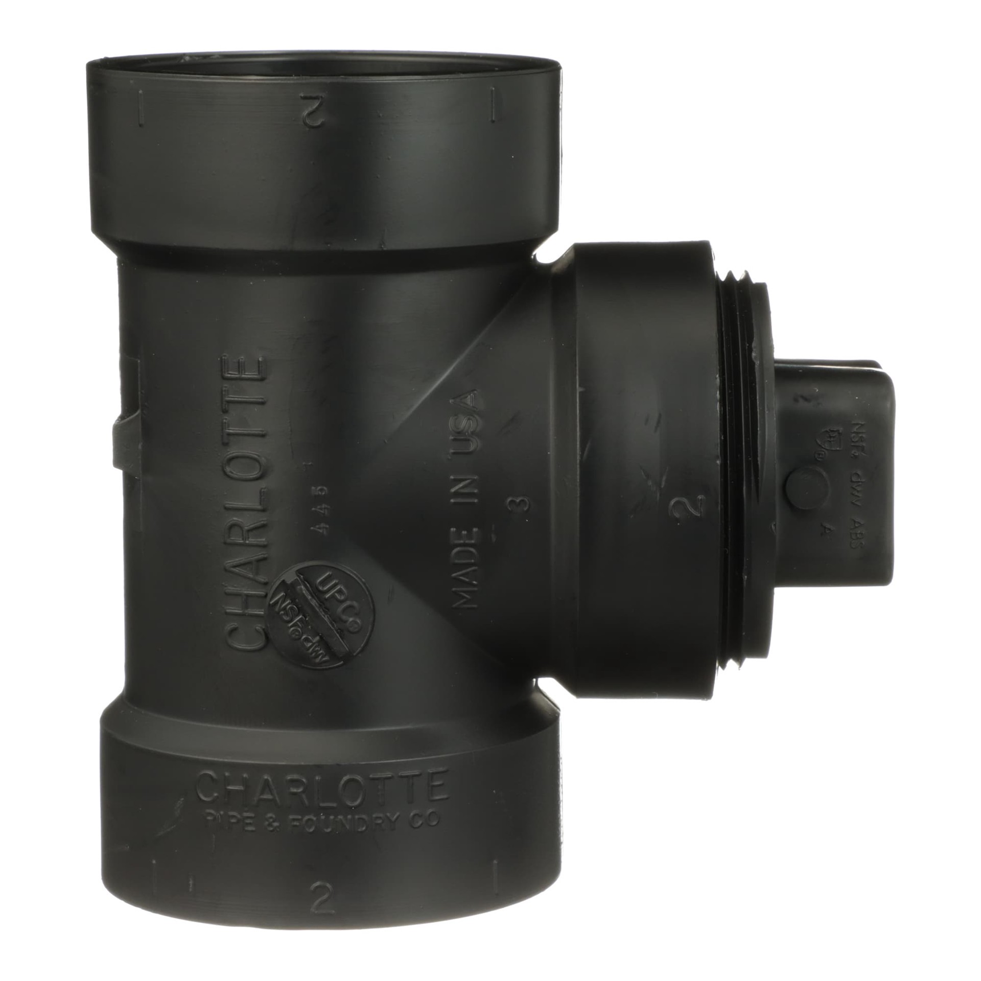 Charlotte Pipe 2-in ABS DWV Cleanout Tee with Plug 1 ct | shipt