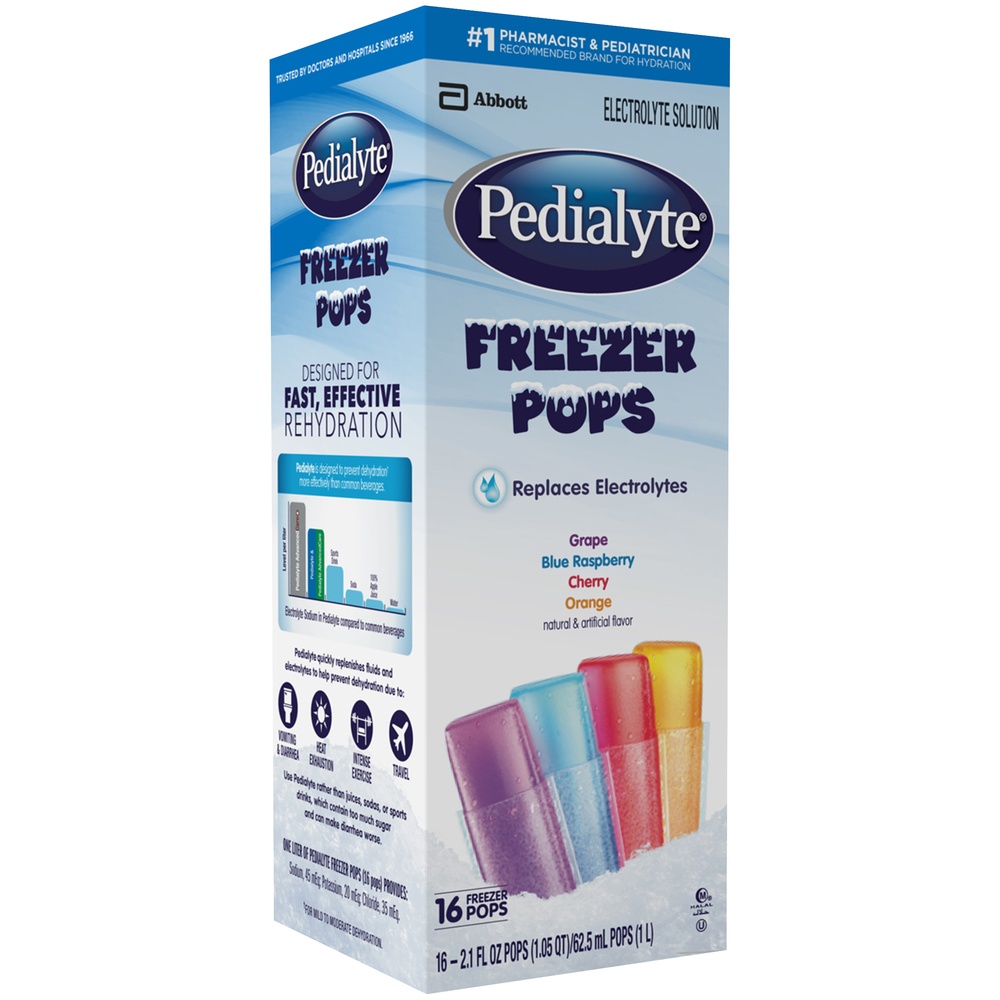 Pedialyte Electrolyte Solution Freezer Pops Variety Pack 16 ct; 2.1 fl ...