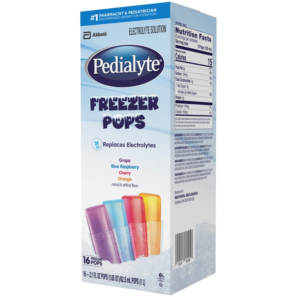 Pedialyte Electrolyte Solution Freezer Pops Variety Pack 16 ct; 2.1 fl ...