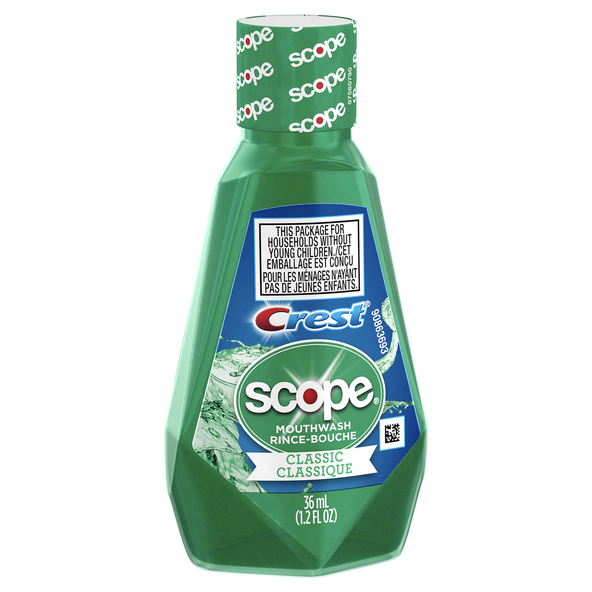 Crest Scope Classic Mouthwash, Original Formula, 36 mL (1.2 fl oz) 1.2 ...