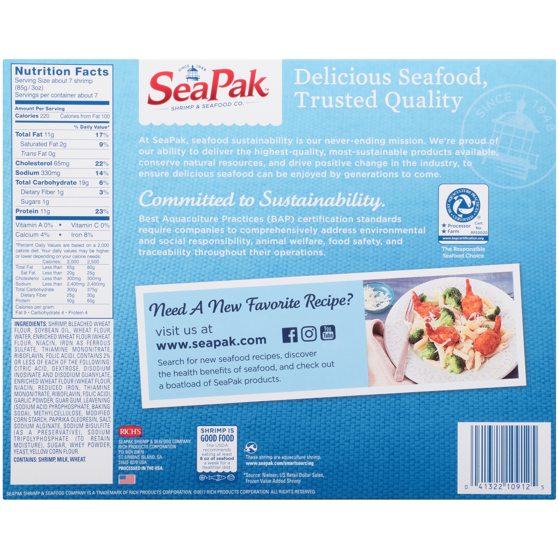 SeaPak Sea Pak SeaPak Butterfly Shrimp with Crispy Breading - Frozen ...