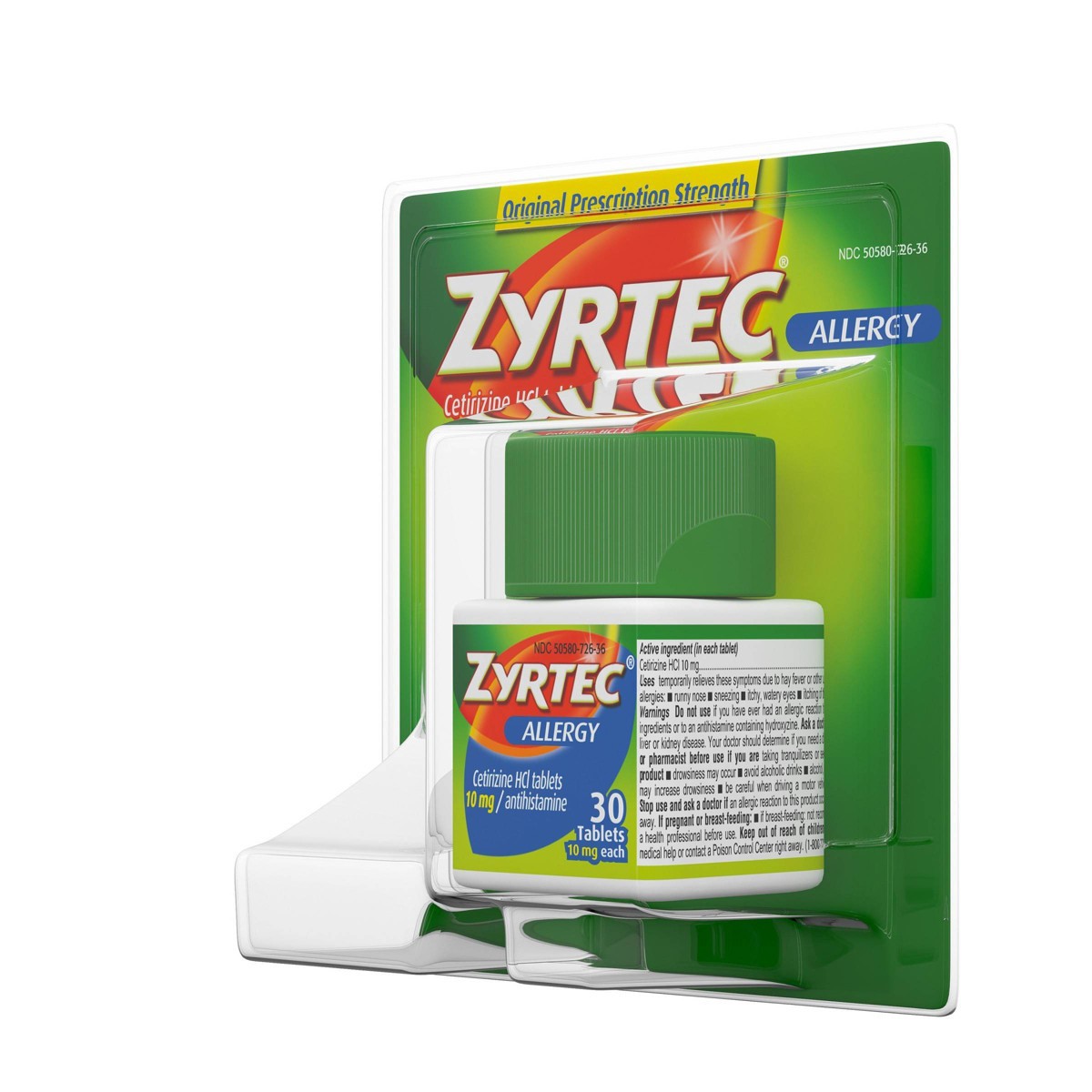 Zyrtec 24 Hour Allergy Relief Tablets, Antihistamine Indoor & Outdoor ...
