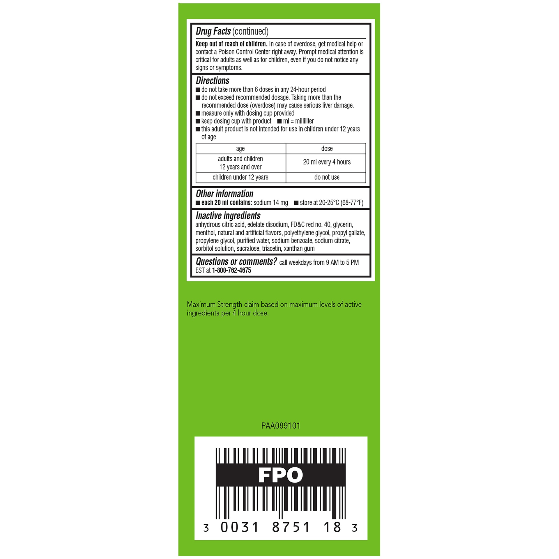 Robitussin Maximum Strength Multi-Symptom Cold Relief Liquid ...