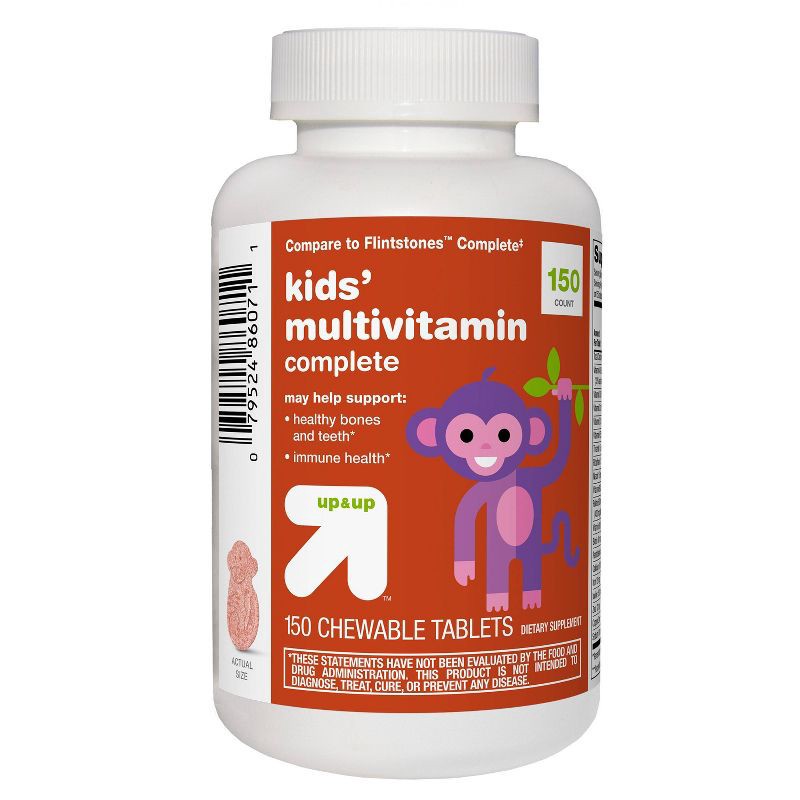 Kids' Complete Multivitamin Chewable Tablets - Orange, Grape & Cherry ...