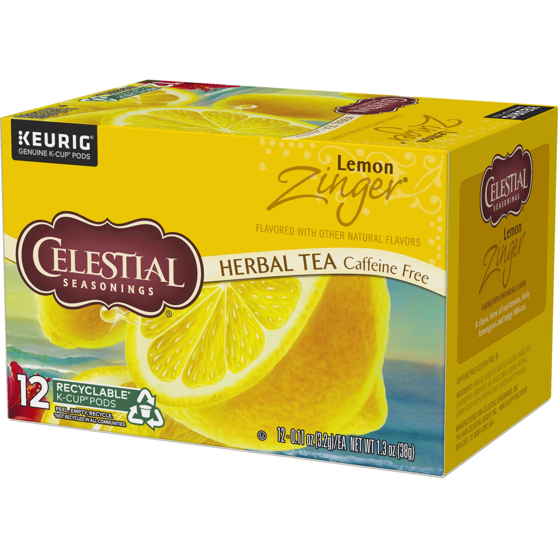 Celestial Seasonings Herbal Tea - Lemon Zinger K-Cups 12 ct | Shipt