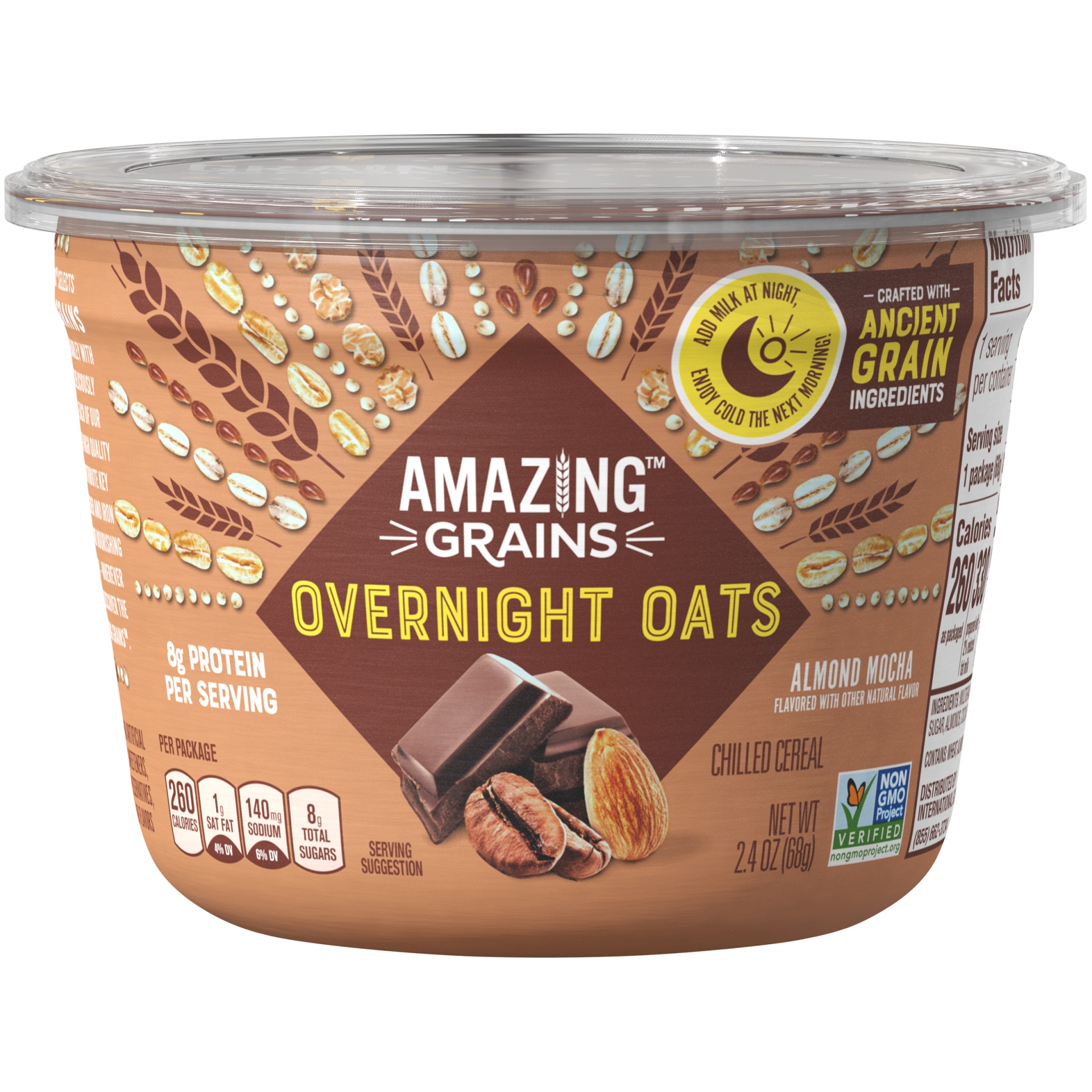 Amazing Grains Overnight Oats Almond Mocha 2.4 oz | Shipt