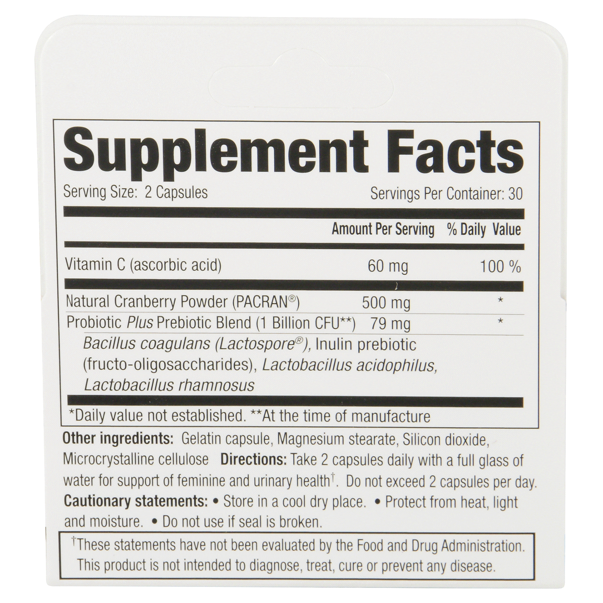 VH Essentials Probiotic Plus & Cranberry 60 ct | Shipt