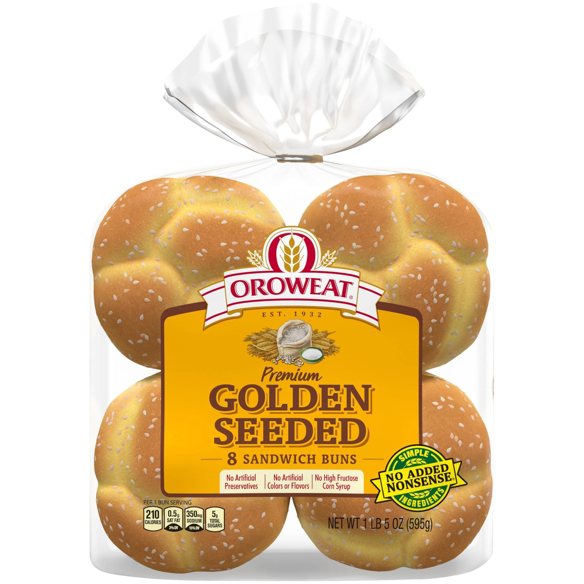 Oroweat Premium Golden Seeded Sliced Buns 21 oz, 8 ct | Shipt