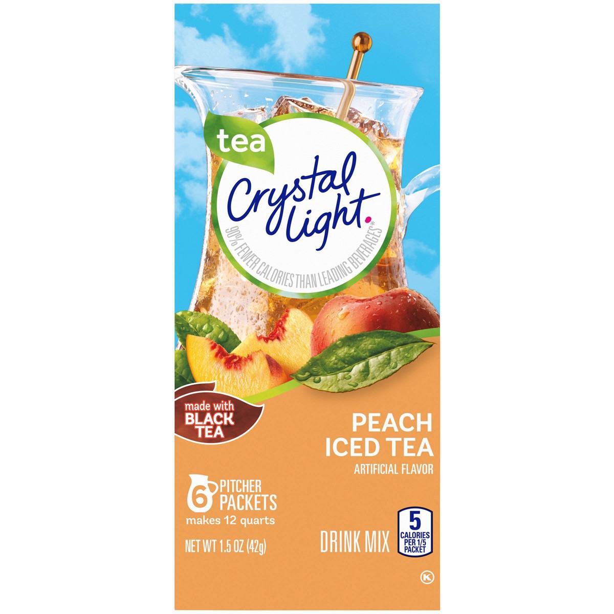 Crystal Light Peach Iced Tea Artificially Flavored Powdered Drink Mix ...