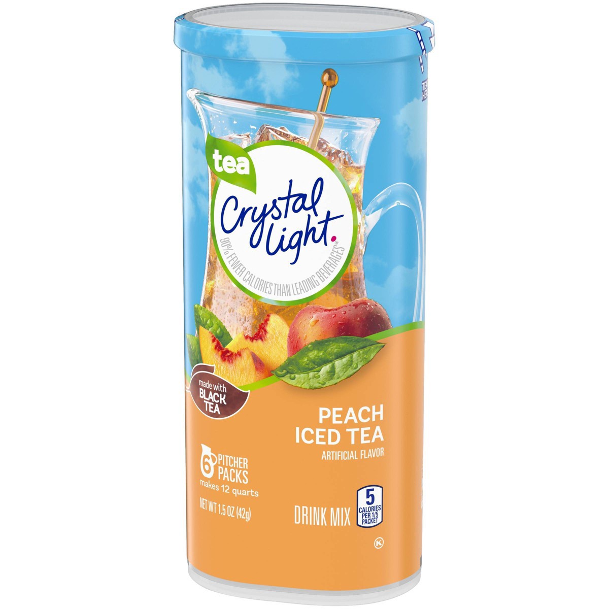 Crystal Light Peach Iced Tea Artificially Flavored Powdered Drink Mix ...
