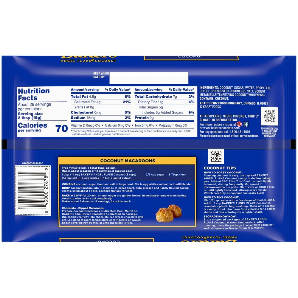 Baker's Angel Flake Sweetened Coconut - 14oz 14 oz | Shipt