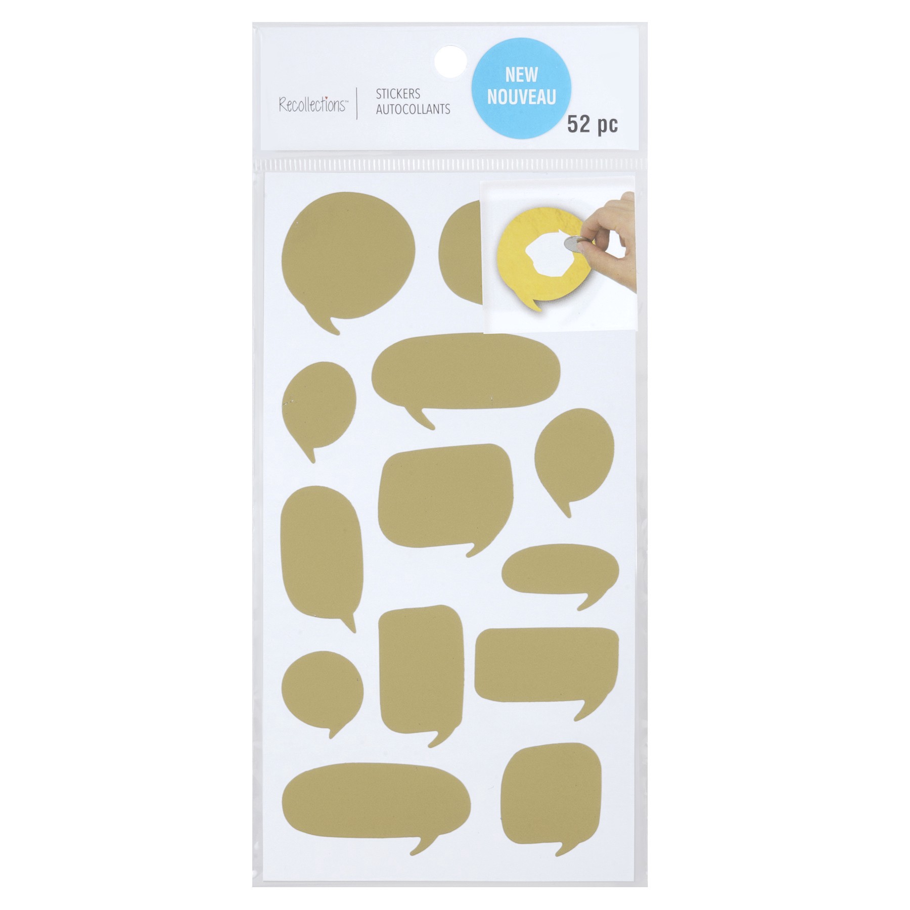 Gold Word Bubble Scratch & Reveal Stickers By Recollections 10cm x 17.78cm | shipt
