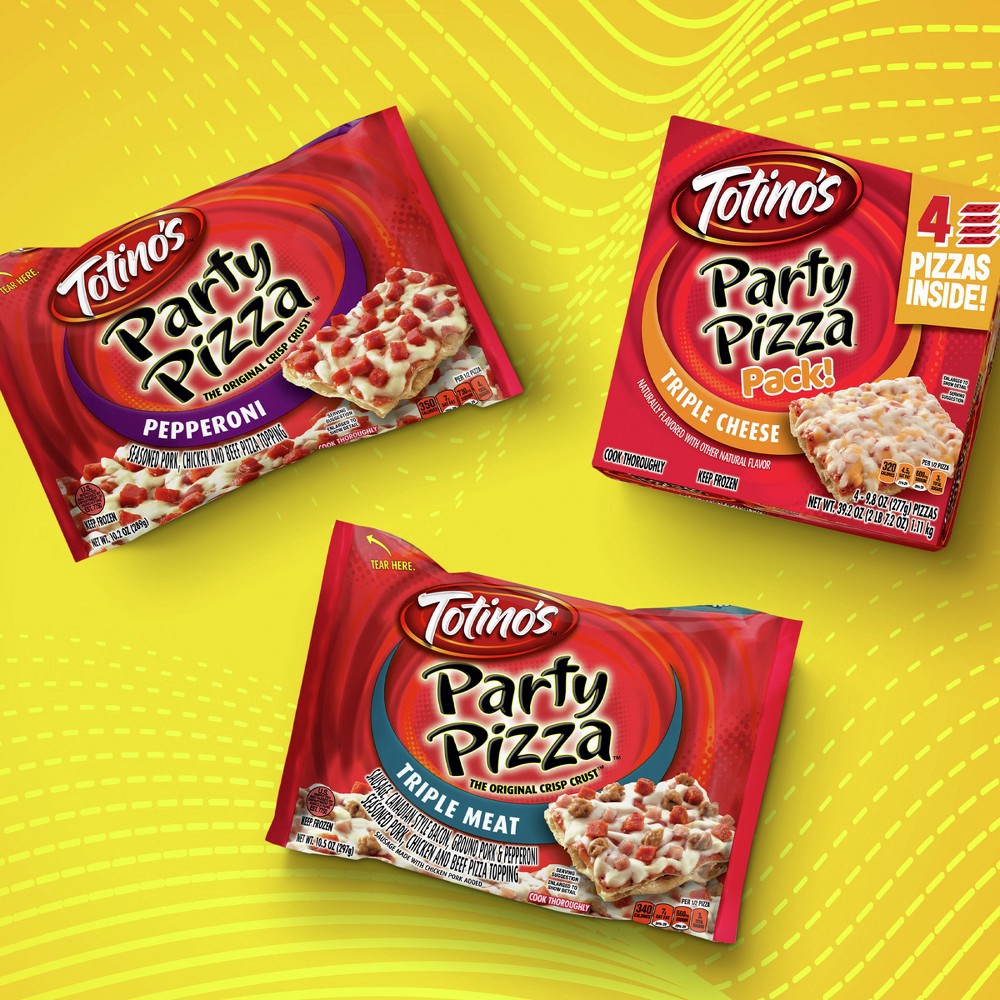 Totino's Party Pizza, Triple Cheese Flavored, Frozen Snacks, 9.8 oz, 1 ...