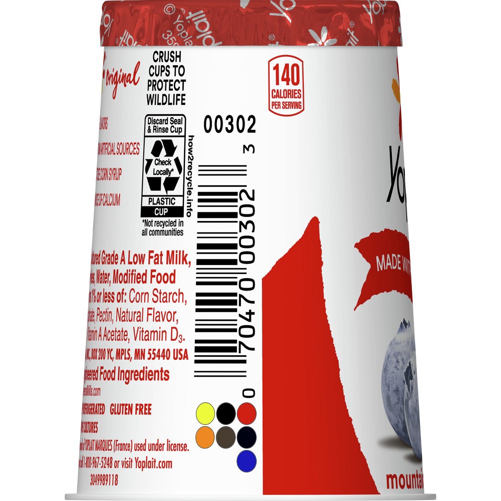 Yoplait Original Yogurt, Mountain Blueberry, Low Fat Yogurt, 6 oz 6 oz | Shipt