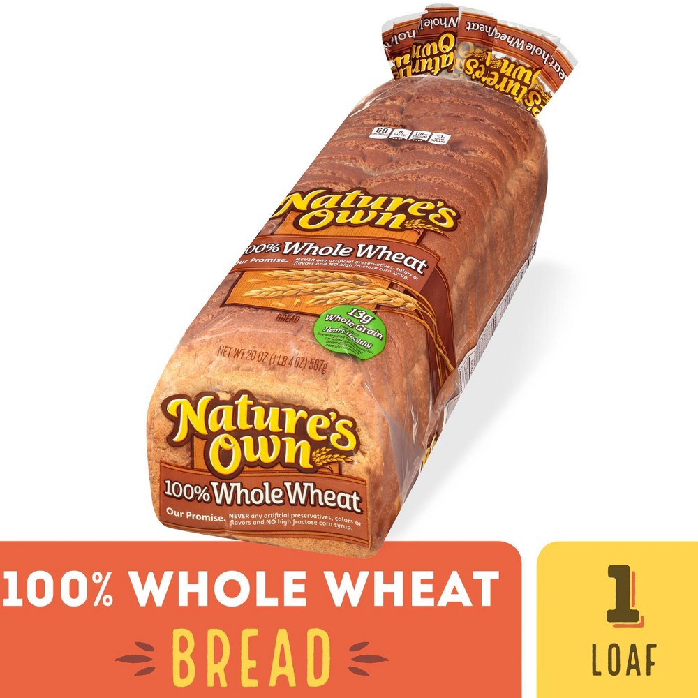 Nature's Own® 100% Whole Wheat Bread 20 oz. Loaf 20 oz | Shipt