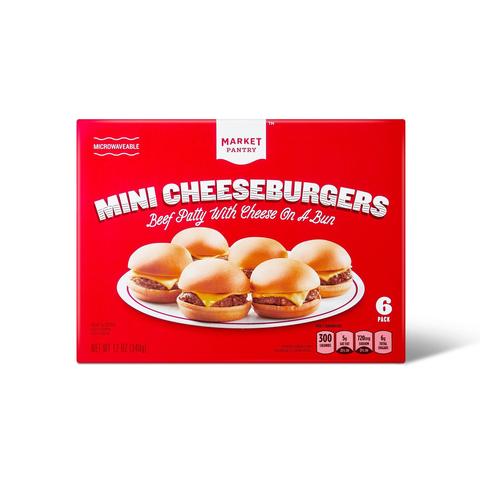 Mini Frozen Cheeseburgers - Market Pantry 12 oz, 6 ct | shipt