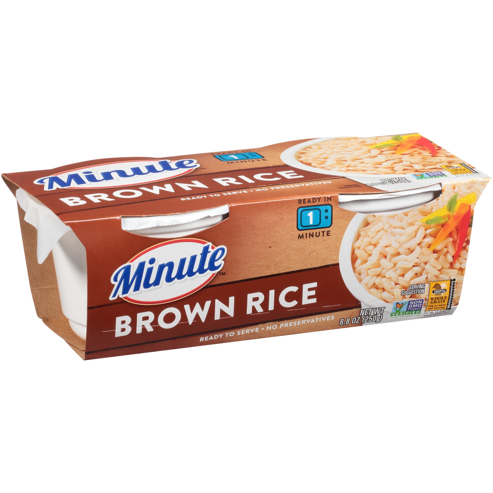 Minute Rice Gluten Free to Serve Fully Cooked Brown Rice Cups - 8.8oz ...