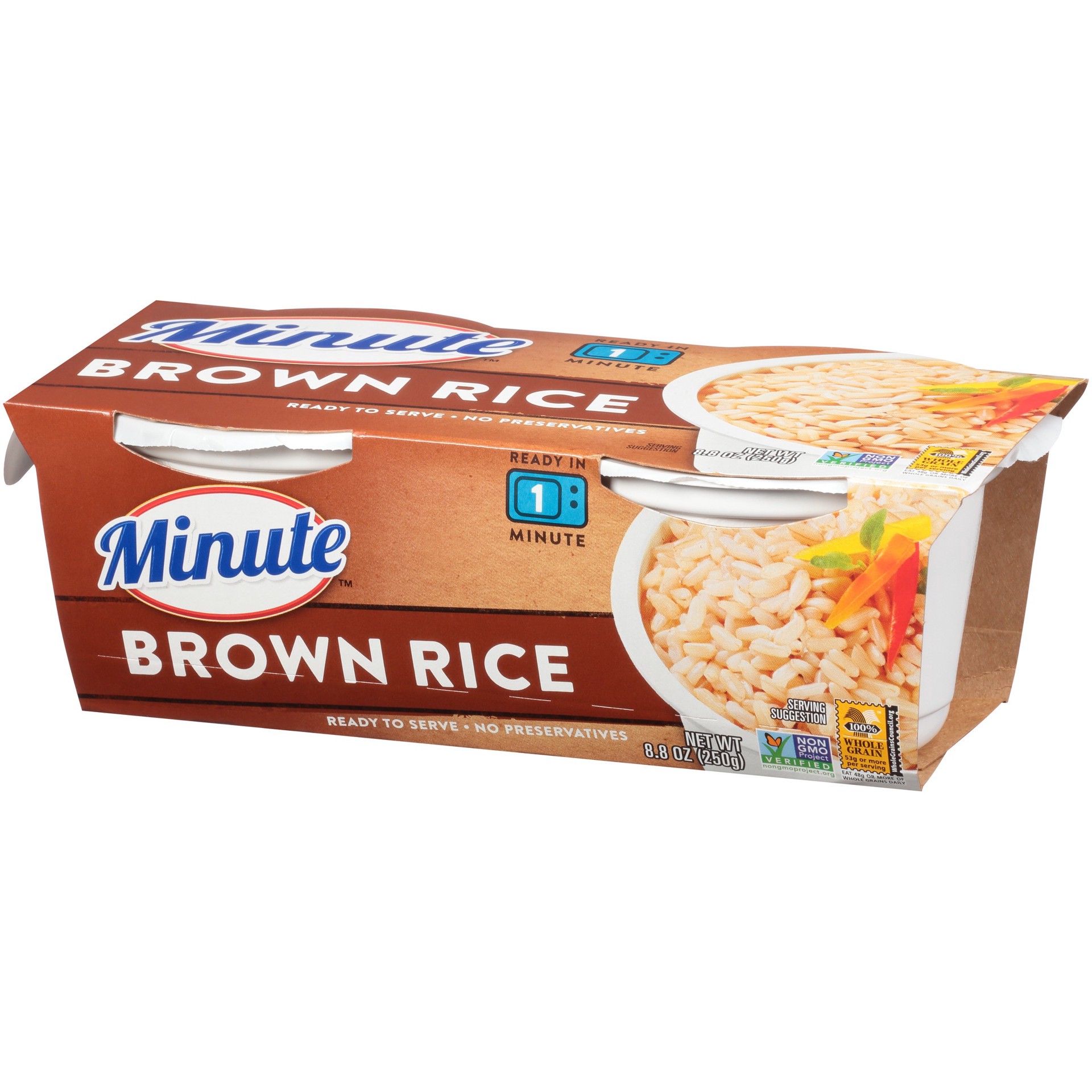 Minute Rice Gluten Free to Serve Fully Cooked Brown Rice Cups - 8.8oz ...