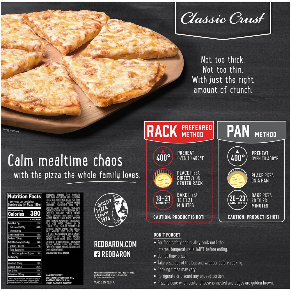 Red Baron Classic Crust Four Cheese Pizza 2066 Oz Shipt