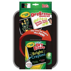 Crayola Dual Sided Dry Erase Board Set with Dry Erase Crayons 8ct: Kids ...