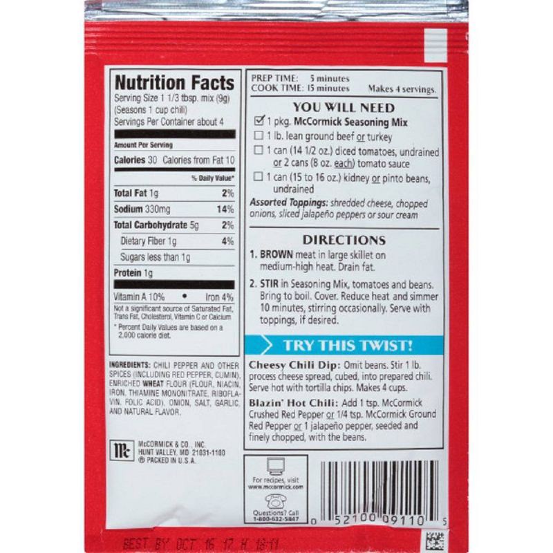 Mccormick Chili Seasoning Packet Recipe