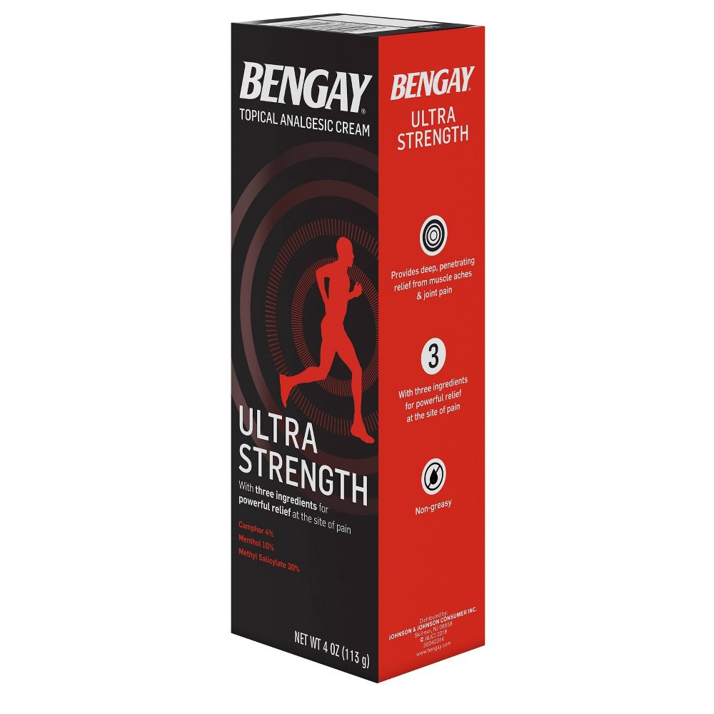 Ultra Strength Bengay Topical Pain Relief Cream, Non-Greasy Topical ...