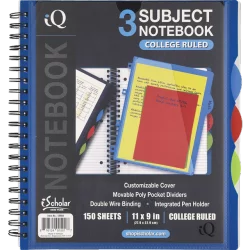 iScholar Iq 11 X 9In Poly Cover 3 Subject Notebook 1 ct | Shipt