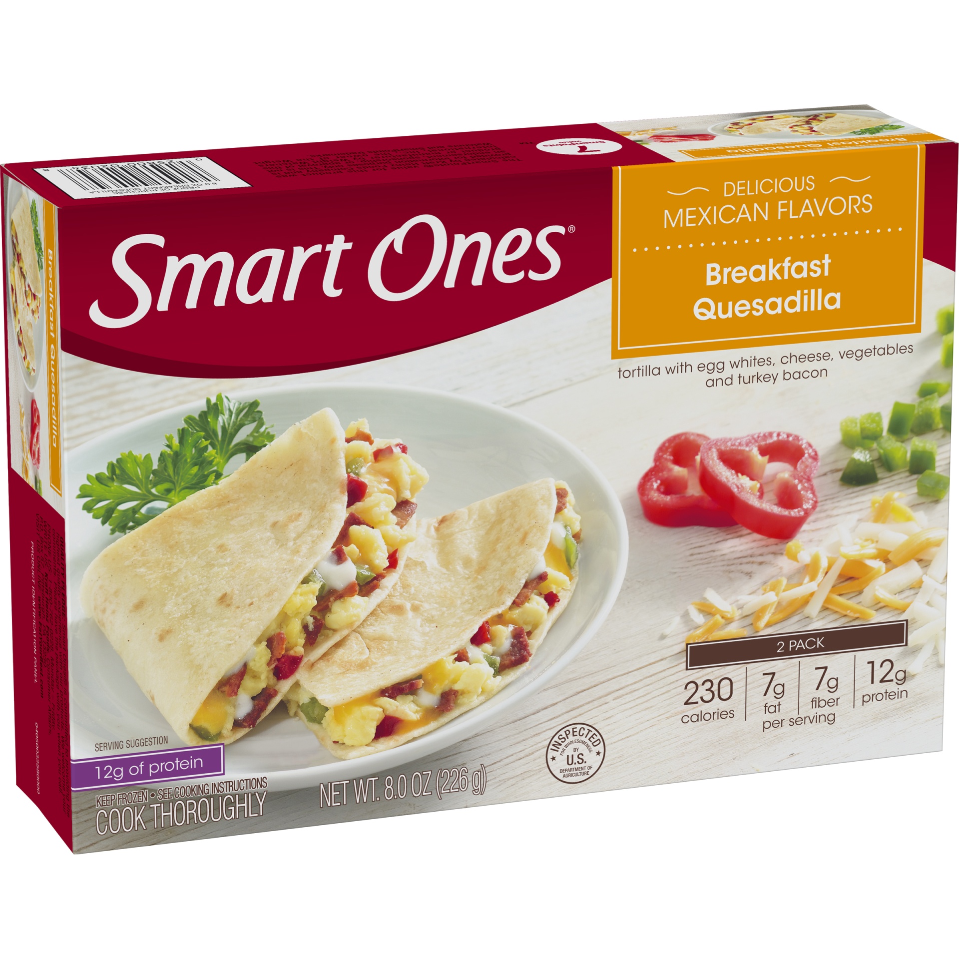 Smart Ones Breakfast Quesadilla with Egg Whites, Cheese, Vegetables ...