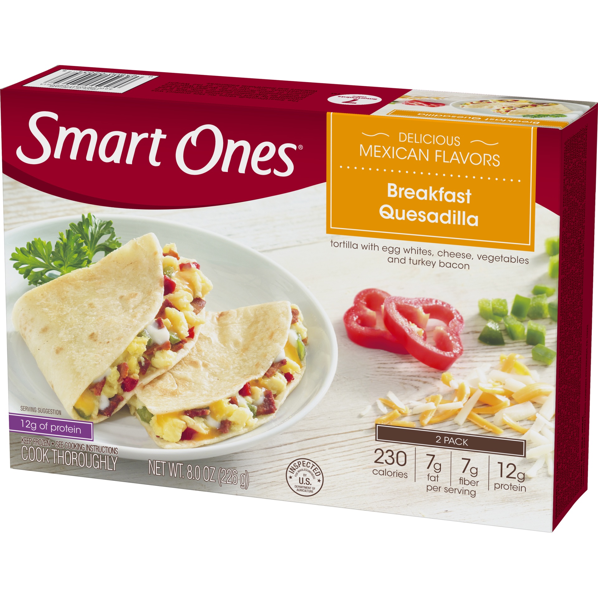 Smart Ones Breakfast Quesadilla with Egg Whites, Cheese, Vegetables ...