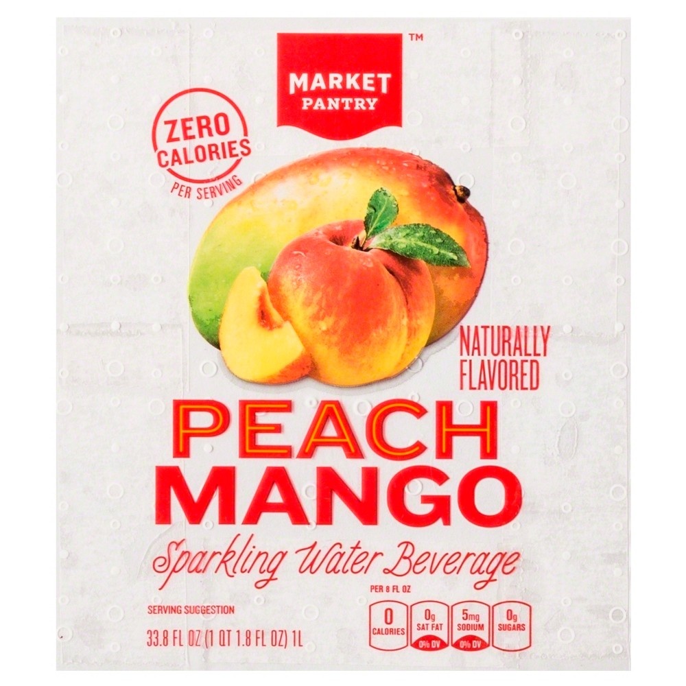 Peach Mango Sparkling Water Bottle - Market Pantry 1 liter | Shipt