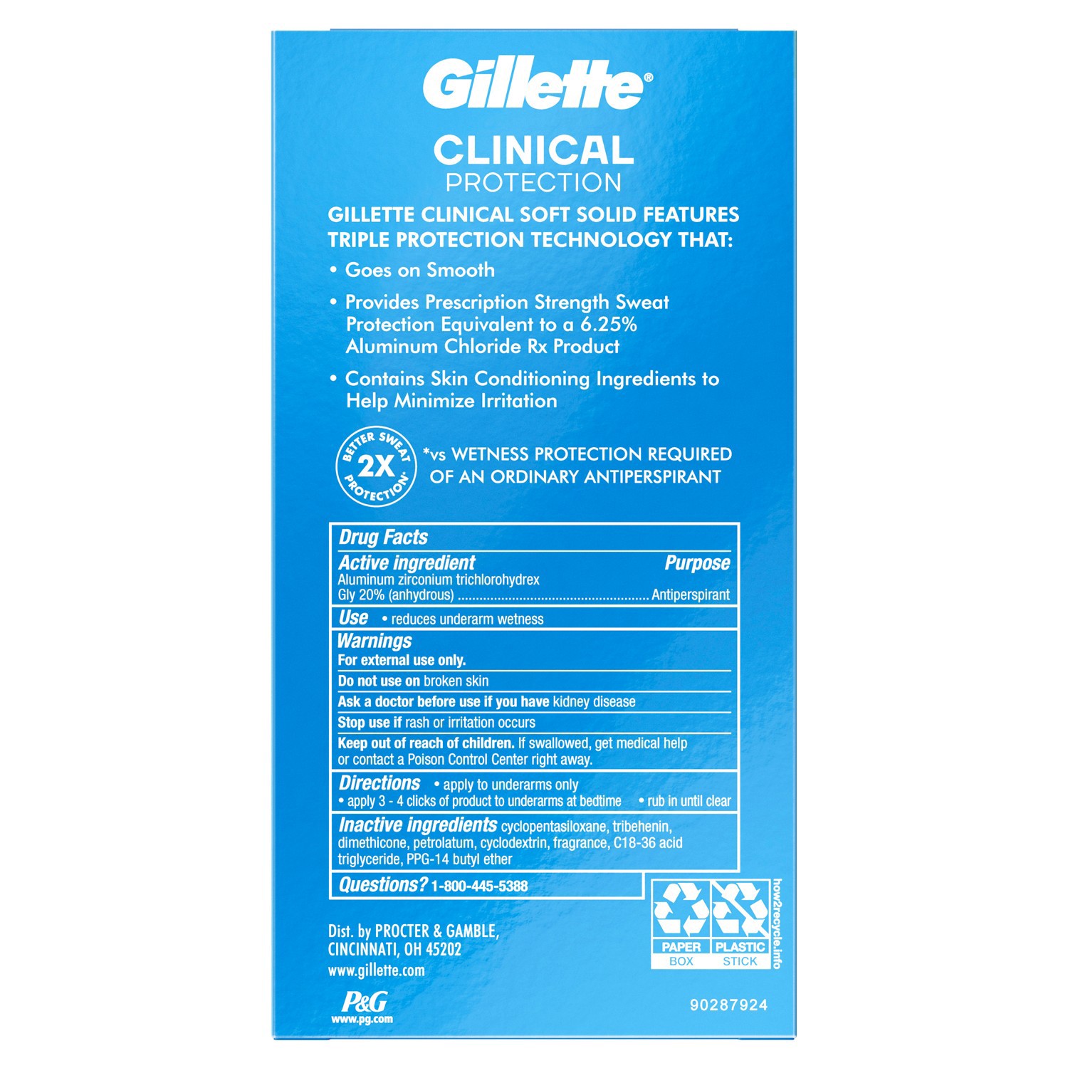 Gillette Clinical Soft Solid Ultimate Fresh Antiperspirant & Deodorant ...