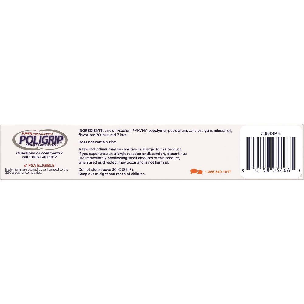 Poligrip Original Denture Adhesive Cream - 2.4oz/2ct 2.4 oz, 2 ct | Shipt