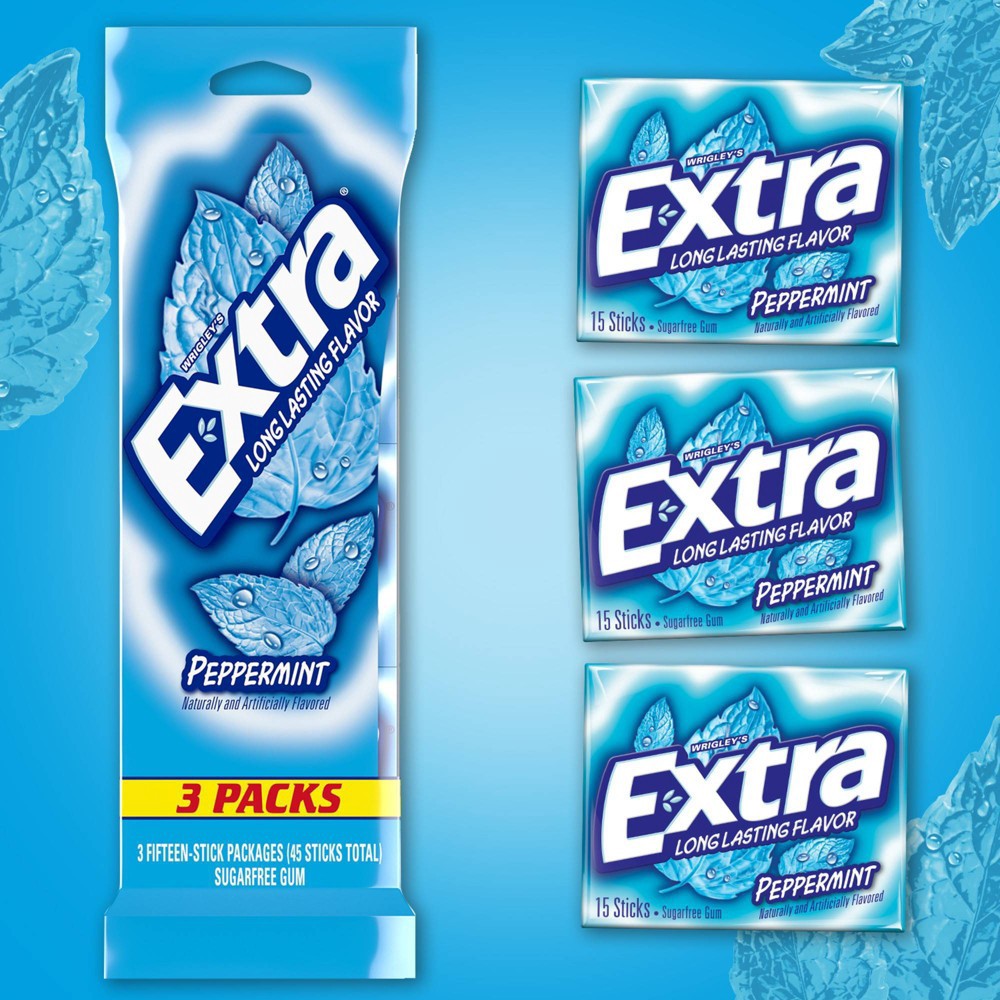 Extra Peppermint Sugar Free Chewing Gum 3 ct | Shipt