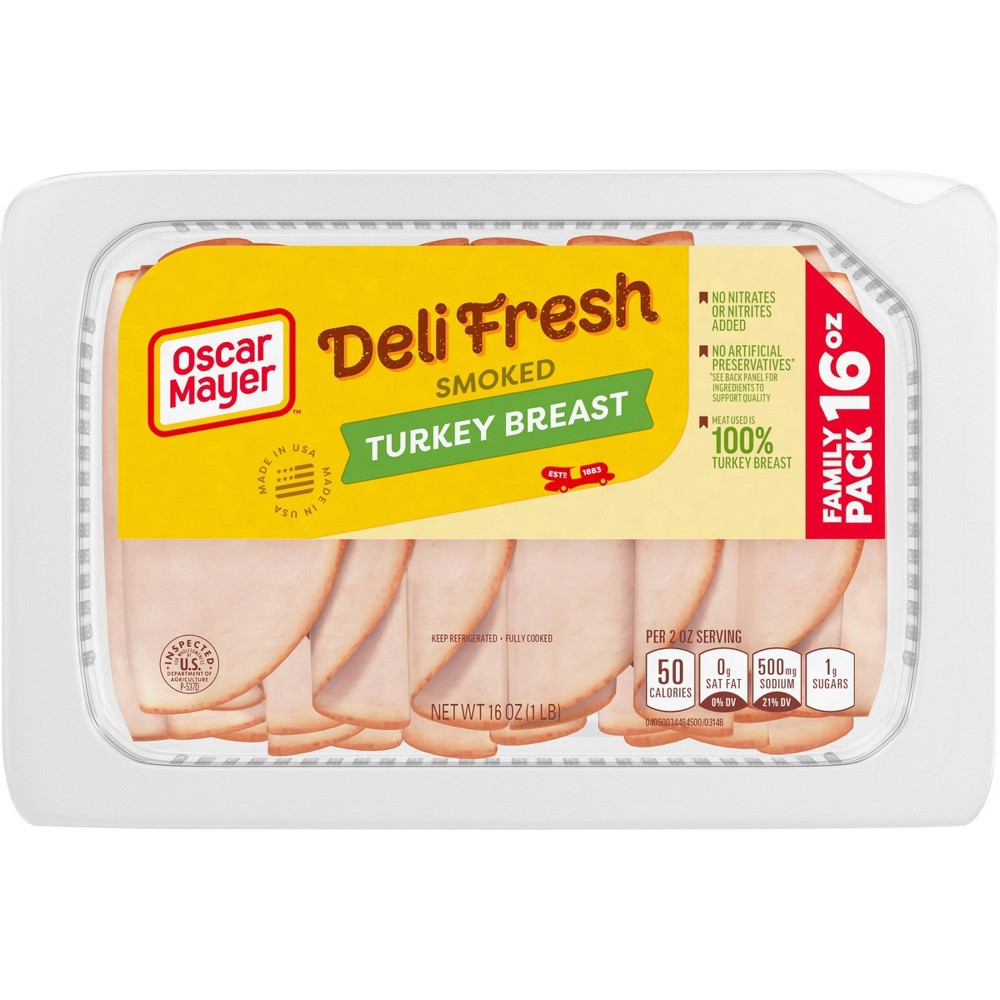 Oscar Mayer Deli Fresh Smoked Turkey Breast Sliced Lunch Meat Family ...